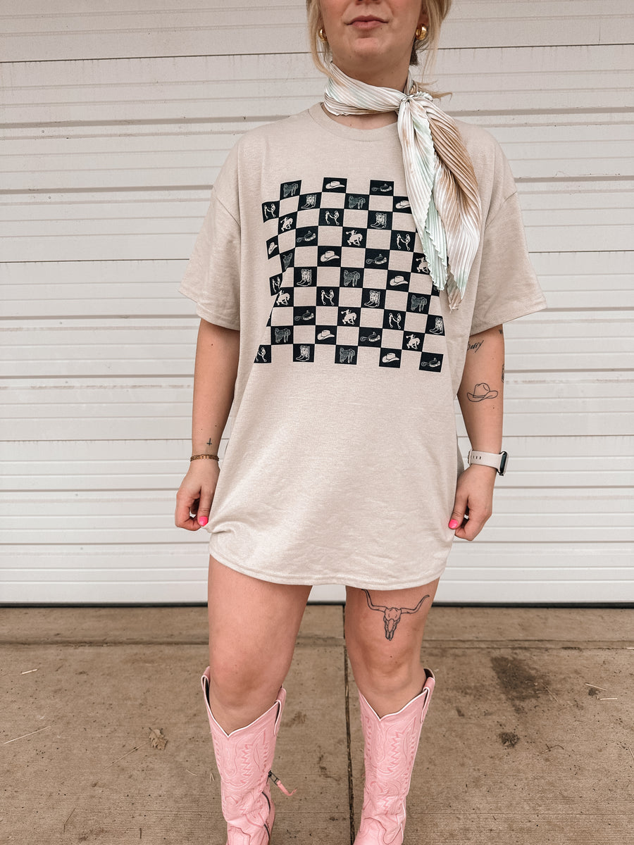 WESTERN CHECK TEE – The Walking A